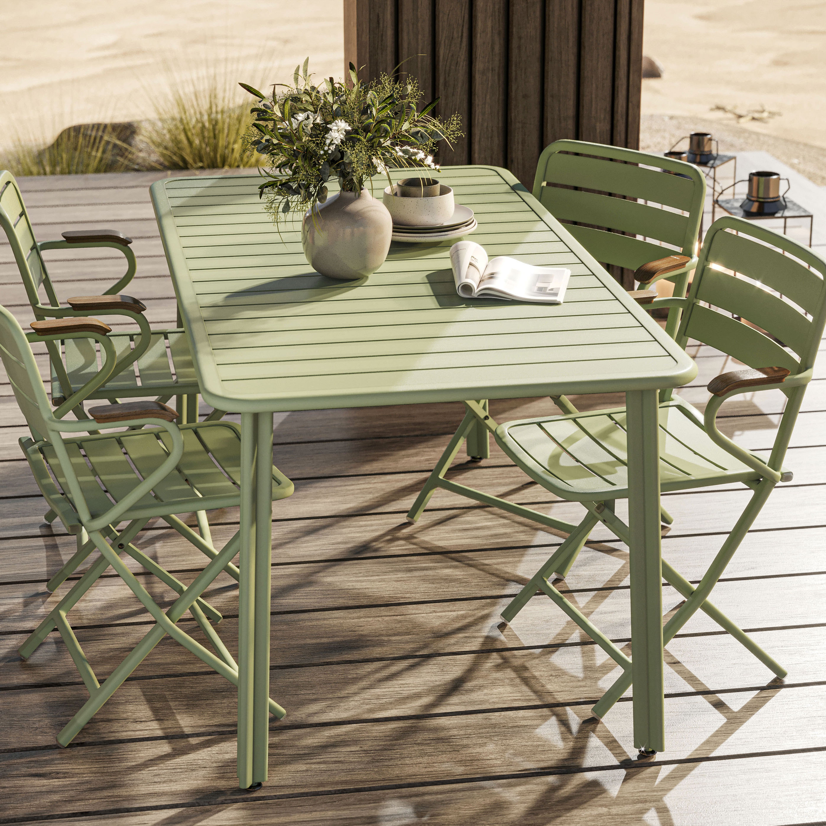VANZEELAND Gartentisch 165 cm Green Tea | 165 cm x 85 cm | Green Tea ...